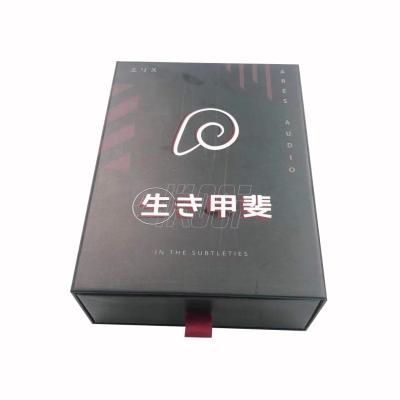 Cina Customizzare cassetto carta scorrevole confezionamento confezione regalo scatola nero con inserto EVA in vendita