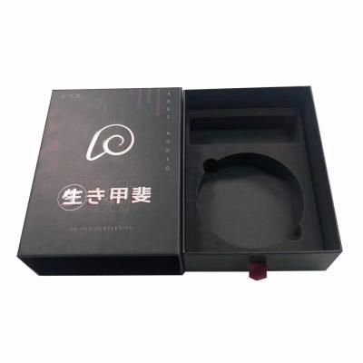 Cina Customizzare cassetto carta scorrevole confezionamento confezione regalo scatola nero con inserto EVA in vendita