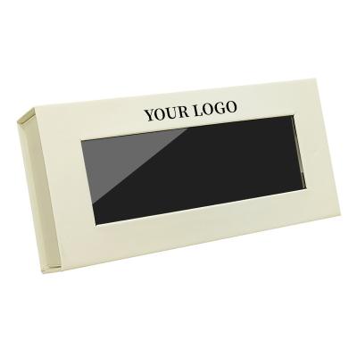 China Personalisierte Quadratische Magnetverschlussdeckel Geschenk Kosmetik personalisierte falsche Wimpern Verpackung Papierbox mit transparenten Fenster zu verkaufen