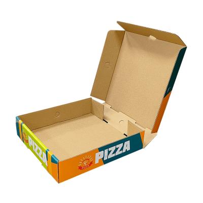 China Recycled Custom Logo Kraft Paper Corrugated Packing Folding Fries Chips Pizza Box Packaging Takeaway Boxes for sale