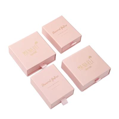 China Factory Wholesale Custom Private Label  Jewelry Box Necklace Earring Ring Packet Box Drawer for sale