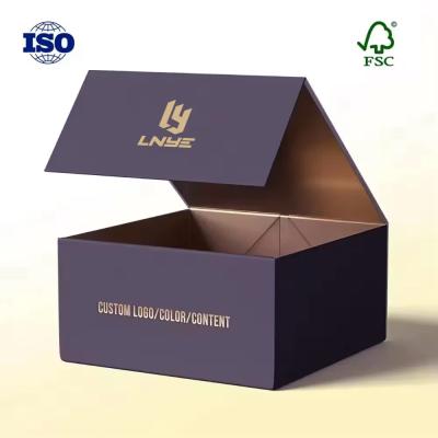 China Custom Printed Rigid High Luxury Paper Packaging Box Cardboard Gift Box Special Paper Folding Magnetic Collapsible Box for sale