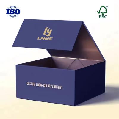 China Custom Printed Rigid High Luxury Paper Packaging Box Cardboard Gift Box Special Paper Folding Magnetic Collapsible Box for sale