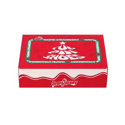 China Custom logo Folding Cardboard Corrugated Mailing Box Holiday Gift Cosmetic Packaging Shipping Box Colorful Decoration Embossed for sale