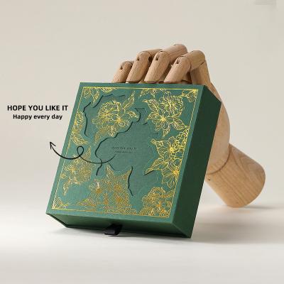 China Factory Custom 9*9cm Square Paper Earring Necklace Hollow Packaging Box for Magnetic Jewelry Gift for sale