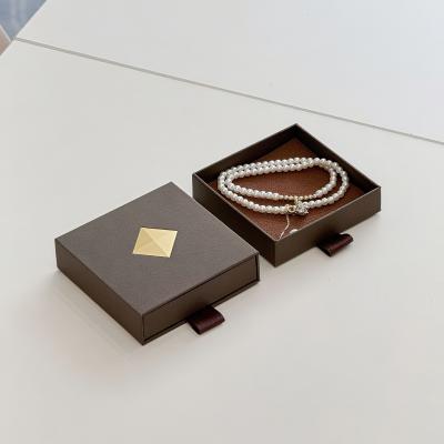 China Custom Logo Eco Friendly Printed Hard Rigid Recycle Style  Paper Packaging Cardboard Drawer box Sliding For Jewellery for sale