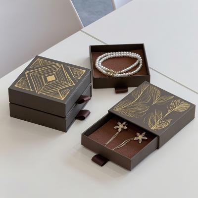 China Custom Logo Eco Friendly Printed Hard Rigid Recycle Style  Paper Packaging Cardboard Drawer box Sliding For Jewellery for sale