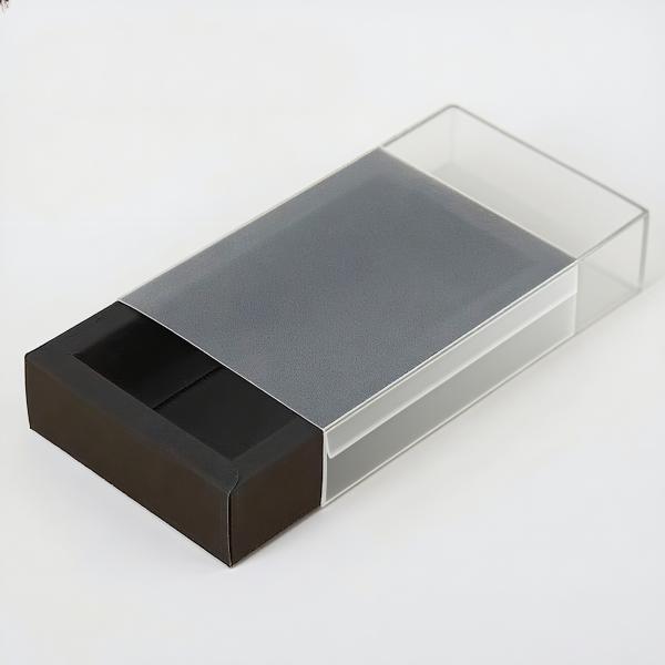 Quality Custom High-End Packaging Boxes Kraft Paper Drawer Box with Clear PET Window for sale