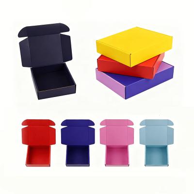 China Custom 13*13*3cm Corrugated Paper Box Small Colorful Mailing Apparel Glossy Lamination Recycled Materials for Candle Shipping for sale