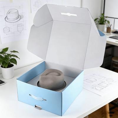China Custom Hat Boxes with logo Environmentally Friendly Coated Rigid Luxury Cardboard Shipping Paper Boxes  Packaging for Caps for sale