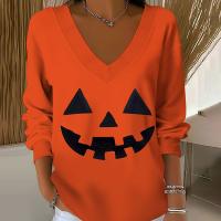 Quality Halloween-style V-neck Fleece Sweatshirt with Unique Print and Regular Fit for for sale
