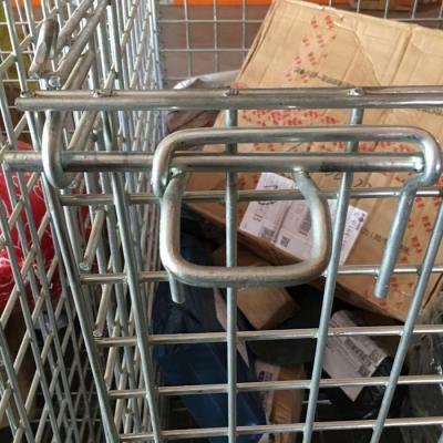 China Industry Welded Portable Stacking Folding Metal Logistic Steel Security Cage Wire Mesh Container for sale