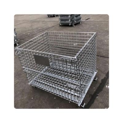 China Low-Carbon Steel Foldable Collapsible Metal Storage Wire Mesh Container 1000*800*840 for sale
