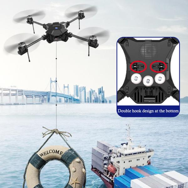 Quality Payload UAV 10KG/10KM/30 minutes/ Night Lighting And Dual Bottom Hooks Thrower for sale