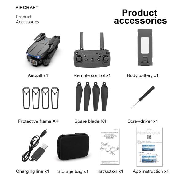 Quality Drone E99 PRO HD Dual Camera Rc Helicopter Folding Quadcopter WiFi Image for sale