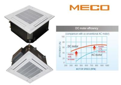 Κίνα 400CFM 4 μονάδα 590x590x242mm σπειρών ανεμιστήρων Fcu ανώτατων κασετών συστημάτων σωλήνων μέγεθος προς πώληση