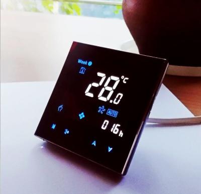China Termostato da unidade da bobina do fã do espelho do toque de 4 tubulações para a série refrigerada da água TF-701 à venda