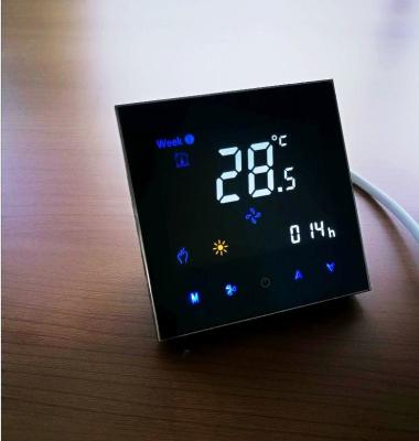 China Termostato da unidade da bobina do fã do espelho do toque de 4 tubulações para a série refrigerada da água TF-701 à venda