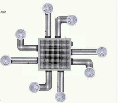Cina L'unità sospesa al soffitto di Fcu di progettazione compatta, 1600CFM due convoglia il ventilconvettore in vendita