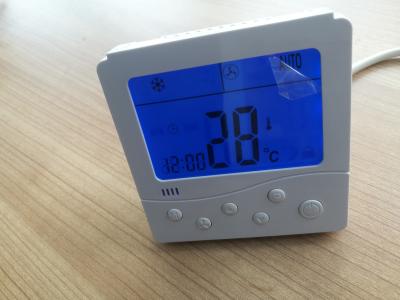 China Knopf-Steuerventilatorkonvektor-Einheits-Thermostat LCD-Anzeige mit elektrische Heizungs-Funktion zu verkaufen