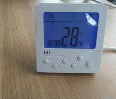 China Knopf-Steuerventilatorkonvektor-Einheits-Thermostat LCD-Anzeige mit elektrische Heizungs-Funktion zu verkaufen