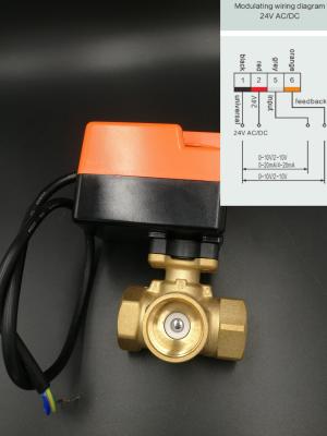 Cina valvola di regolazione di modulazione 0-10V con il corpo ed il rifornimento motorizzati 24V in vendita