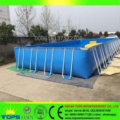 China HENAN TOPS Above Ground Bracket Swimming Pool Durable PVC Metal Bracket Swimming Pool for sale