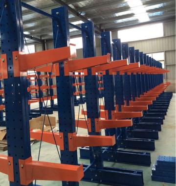 Industrial warehouse racking system in use