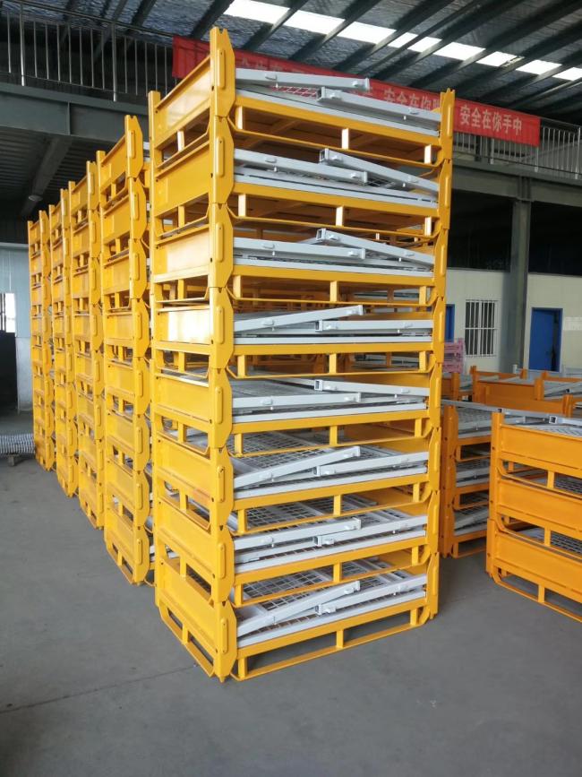 Metal pallet box side view