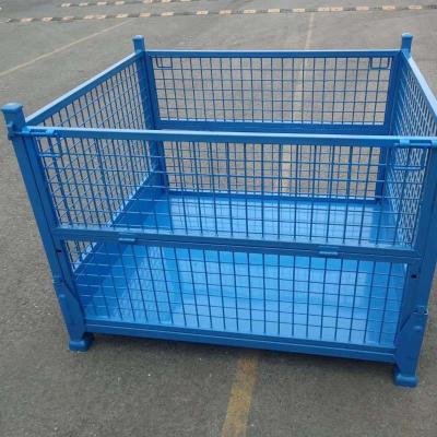 China Durable Galvanized Steel Wire Mesh Container Stackable Box Metal Storage for sale