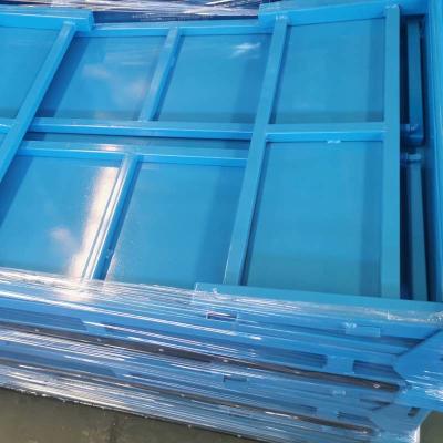 China High Durability Industrial Warehouse Grid Storage Metal Pallet Box In Multiple Colors for sale