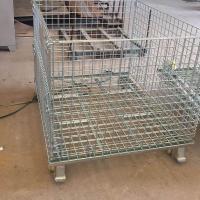 China Medium Duty Foldable Wire Mesh Container 500-1000KG Capacity Stackable 4 High Rust Resistant for sale