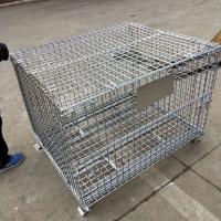 China Collapsible Rust-Proof Stackable Storage Cage 500-1000KG Capacity with 4-High Stacking for sale