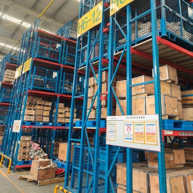 Heavy-duty pallet racking in operation