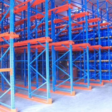 Drive-in rack system with pallets loaded
