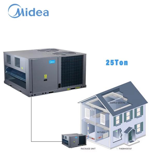 Quality Midea MRC Heat Pump Rooftop Unit 7.5-30 Ton Vapor Compression HVAC System Thermodynamic Engineering Meets Real-World Demands Dual-Mode Climate Control Architecture. for sale