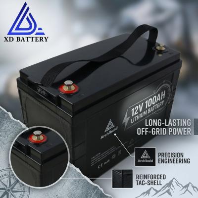 China 12V 100AH IP65 Waterproof LiFePO4 Deep Cycle Caravan Battery All-Weather Outdoor for RV Marine for sale