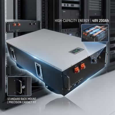 China 48V 200Ah Rack Mounted LiFePO4 Base Station Battery for Telecom Tower Hybrid Power System for sale