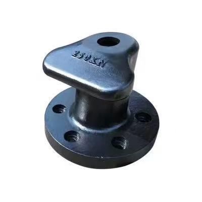 China 250KN T Head Cast Iron HT200 Cross Bitt Bollard Mooring Bitts Polished Ship docking for sale
