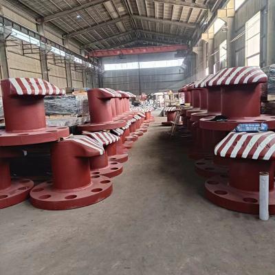 China 1500KN T Type Cast Iron Mooring Bollard Boat Bollard Galvanized large vessel for sale