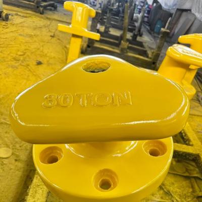 China 30T Tee Type Cast Iron Dock Bollards Cross Bitt Bollard Polished Ship docking for sale