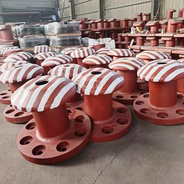 Quality 650KN Pillar Type Cast Steel Port Bollard Boat Galvanized Mooring Protection for sale