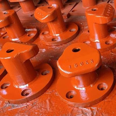 China 150KN T-type gietijzeren bolders, gegalvaniseerd voor scheeps- en dokaanmering Te koop
