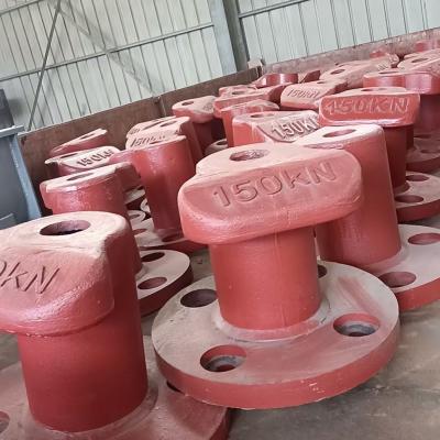 China 150KN T Hoofd Gegooid ijzeren kruis Bitt Bollard Pier Bollards Gepolijst mooring bescherming Te koop