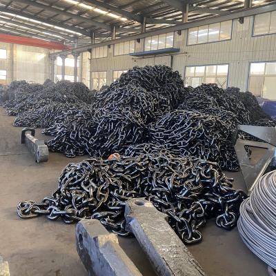 China 40mm Boat Anchor And Chain Grade 3 Spray Paint Stud Link for sale