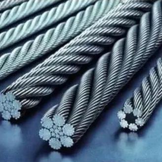 China 8mm 6*19 Alloy Double-strand twisted steel core steel wire rope Marine mooring wire rope for sale