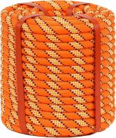 China Orange Double Braid Arborist Rigging Rope Nylon 12mm 30.1kN Breaking Strength for sale