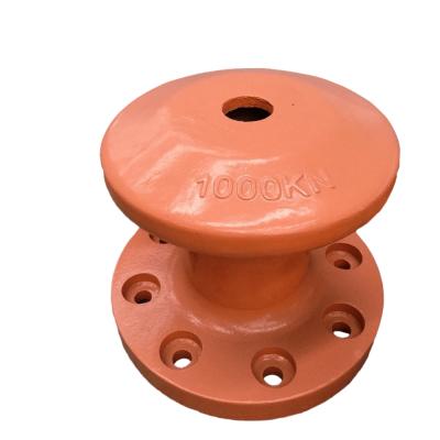 China Marine Steel Equipment Deck Tee Harbor Chock Iron Casting Fixed Deck Port Cleat Wharf Mooring Bollard for sale