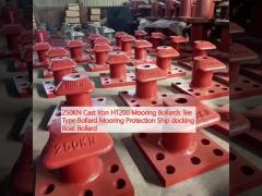 250KN Cast Iron HT200 Mooring Bollards Tee Type Bollard Mooring Protection Ship docking Boat Bollard