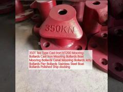 350T Tee Type Cast Iron HT200 Mooring Bollards Cast Iron Mooring Bollards Boat Mooring Bollards Canal Mooring Bollards Jetty Bollards Pier Bollards Stainless Steel Boat Bollards Polished Ship docking